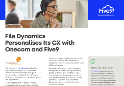 File Dynamics Personalises Its CX with Onecom and Five9 | Five9